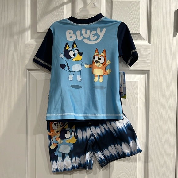 Swim | Kids Bluey Swim Trunks And Rash Guard | Poshmark